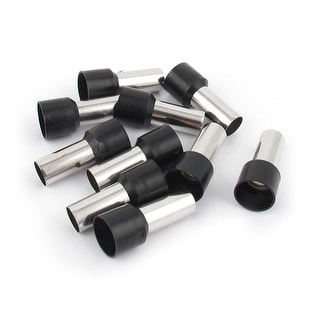 10 Pcs Wire Crimp Terminal Tubular Insulated Ferrule Black E25-16 4AWG ...