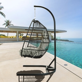 Egg shape swing chair patio garden home hanging chair - Bed Bath ...