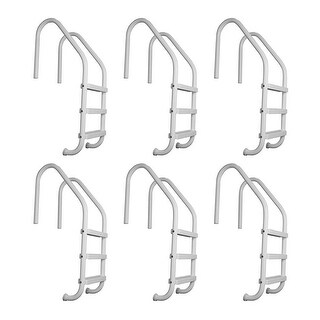 Saftron 3 Step High Impact Polymer Finish Inground Pool Ladder, White ...