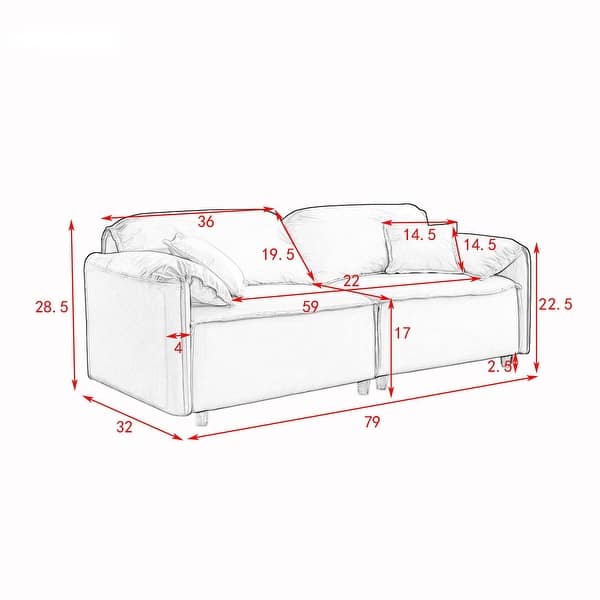 GEITIN Luxury Modern Style Living Room Upholstery Sofa - Bed Bath ...
