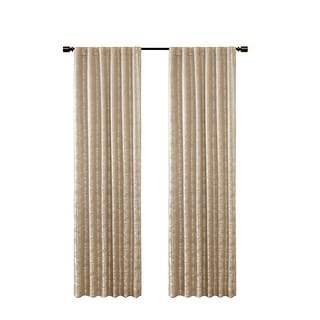 Jacquard Lined Total Blackout Rod Pocket/Back Tab Curtain Panel - Bed ...