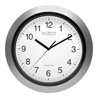 10" Silver and Black Atomic Analog Wall Clock - Bed Bath & Beyond ...