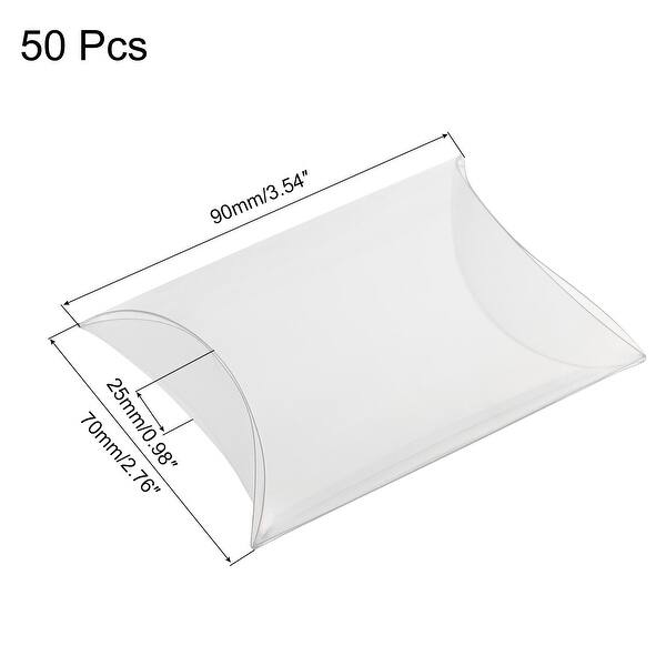 Plastic Pillow Box, Treat Gift Boxes Clear 3.54x2.76x0.98" Pack of 50 ...