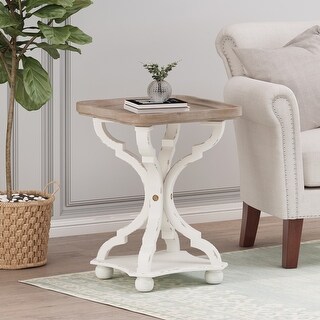 Square Tray Top Side Table Hourglass Shape Coffee Table Accent Table ...