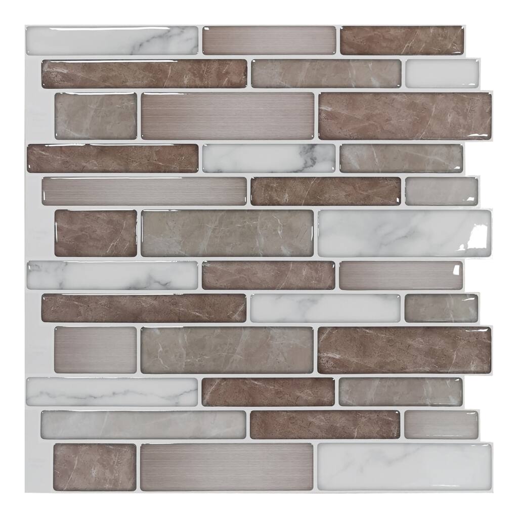 Art3d 10pcs Vinyl Peel and Stick Backsplash Tile for Kitchen,12"×12 ...