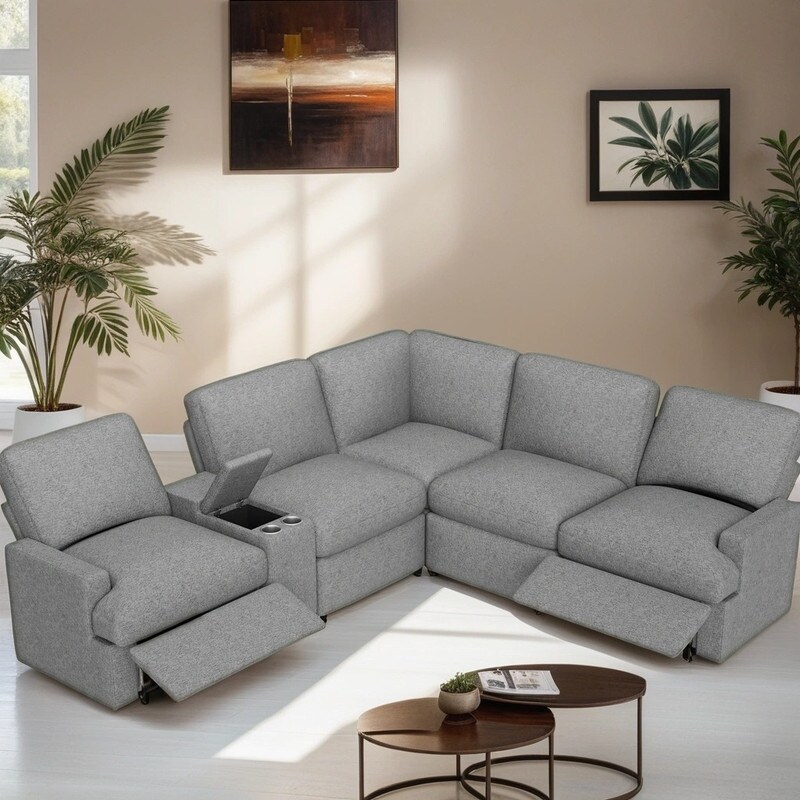 Small corner sectional with recliner store