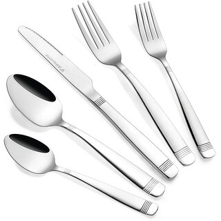 Stainless Steel Flatware Silverware Set for 8-40 Piece Cutlery Set - 18 ...