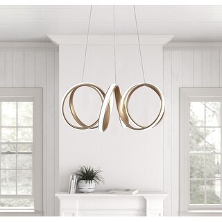Modern Wavy Linear Design LED Pendant Light Fixture - On Sale - Bed ...