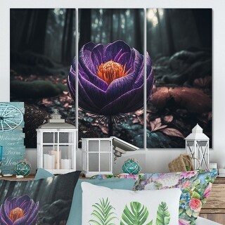 Designart "A Blooming Crocus Flower In Winter I" Floral Crocus Canvas ...