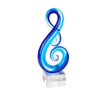 Stylish Light Blue Musical Clef Glass Sculpture - Bed Bath & Beyond ...