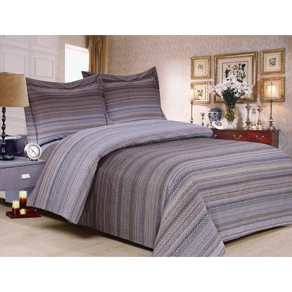 Violet Linen French Mini Waves Chevron Pattern, 200 Thread Count Poly ...