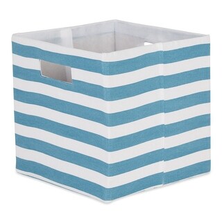 11" Blue and White Striped Square Storage Bin - Bed Bath & Beyond ...