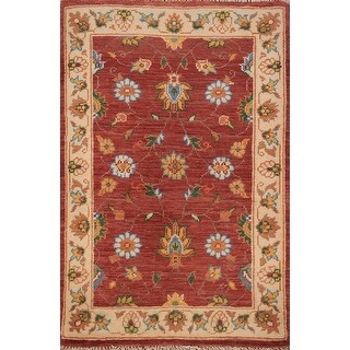 Floral Kazak Oriental Foyer Rug Hand-Knotted Orange Wool Carpet - 2'0 ...