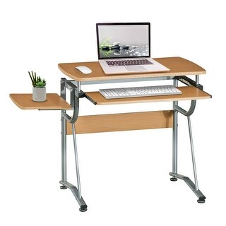 Compact Contemporary Computer Desk in Light Cherry Finish - Bed Bath ...