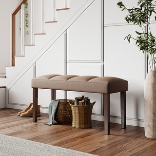 Roundhill Furniture Strata Velvet Upholstered Dining Bench, Chocolate ...