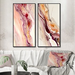 Designart "Encounters At Redend Point I" Abstract Liquid Ink Framed ...