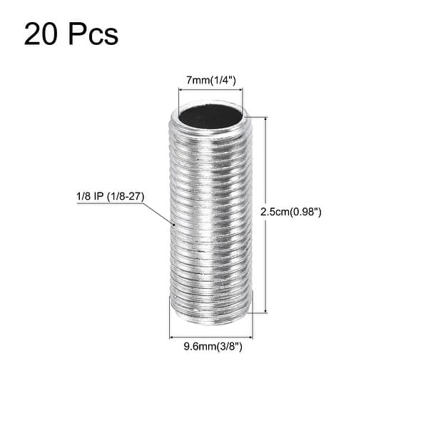 Lamp Pipe 1/8IP All Thread 2.5cm Long Pipe Coupling Galvanized Iron ...