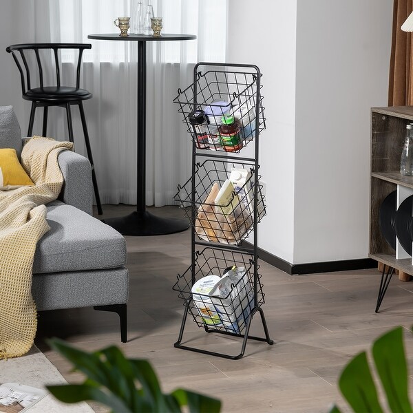 Costway 3 Tier Wire Fruit Basket Stand Kitchen Snack Vegetable Storage See Details On Sale Bed Bath Beyond 36243740