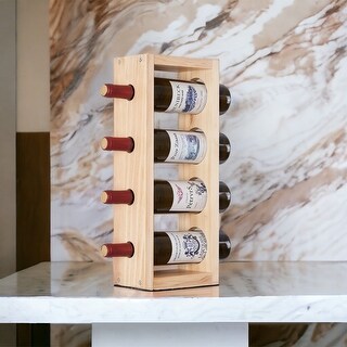 4-Bottle Wine Rack, Small Pine Wine Rack Countertop or Wall Mount - 8 x ...
