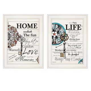 Set Of Two Life Or Home 1 White Framed Print Wall Art - Bed Bath ...
