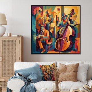 Designart "Jazz Band Performance I" Music Jazz Framed Wall Art For ...