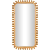 Brown Wood Wall Mirror with Beaded Frame - On Sale - Bed Bath & Beyond ...