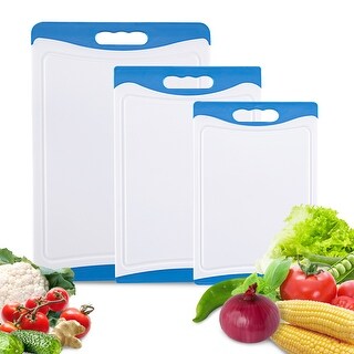 3-Piece Plastic Extra Large Cutting Board Set with Juice Grooves, 16.8 ...