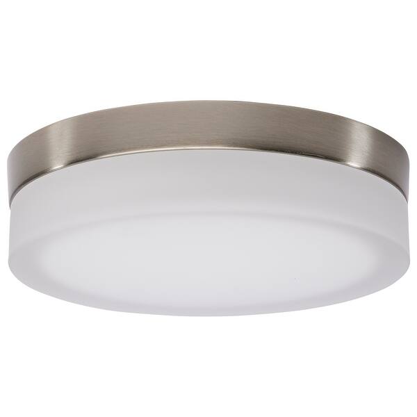 Pi 9 Inch LED Flush Mount Brushed Nickel Finish Frosted Etched Glass ...