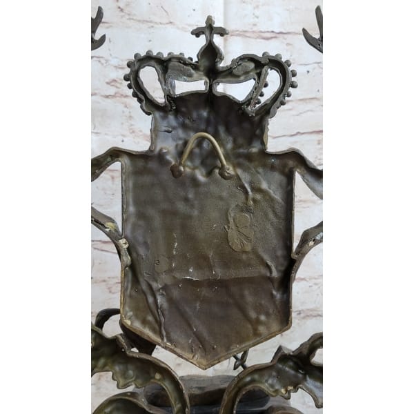Two Stags Coat Of Arms Bronze Metal Wall Plaque Original Handmade ...