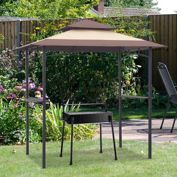 Double Tier Soft Top Canopy and Steel Frame with Hook and Bar Counters ...