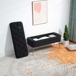 Velvet Upholstered Storage Bench, Standard Benches, Banquette Bench ...