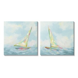 Stupell Sailboats with Sea Waves Canvas Wall Art Design By June Erica ...