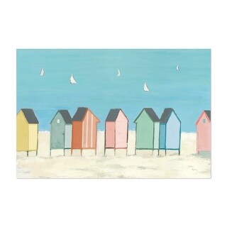 Cabanas I Pastel Painting Architecture Beach Boats Art Print/Poster ...