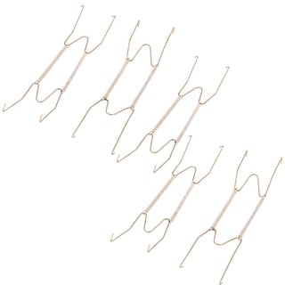 Home Metal W Shaped Spring Loaded Double Hooks Plate Hanger 5pcs - Bed ...