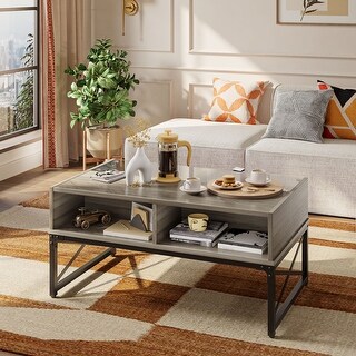 42" Wood Coffee Table with Storage & LED - 42 inch - Bed Bath & Beyond ...