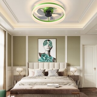 Modern Ceiling Fans with Lights Dimmable LED Embedded installation of ...