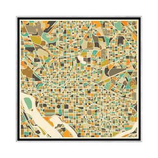 iCanvas "Abstract City Map of Washington" by Jazzberry Blue Framed ...