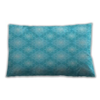 Ahgly Company Patterned Indoor-Outdoor Bright Turquoise Blue Lumbar ...