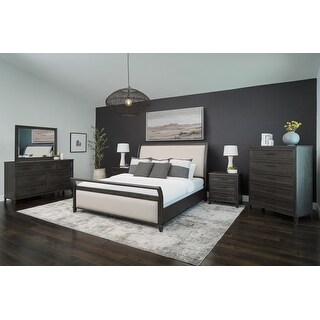 Abbyson Cindi 6 Piece Grey Bedroom Set with Sleigh Bed - Bed Bath ...
