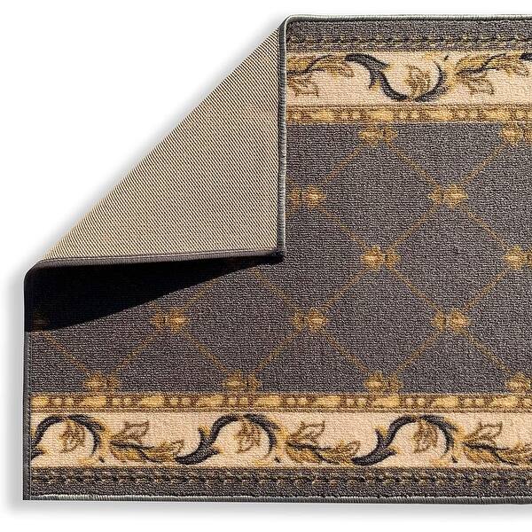 Custom Size Trellis French 26 Inch Wide Non-Slip Stair Runner Rug - Bed ...