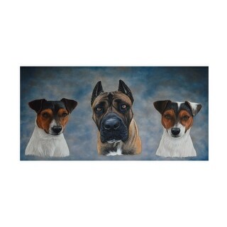 Steve Crockett 'Pet Portrait Of A Cane Corso And Jack Russells' Canvas ...