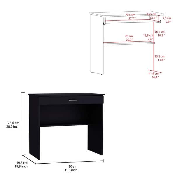 80 Inch Compact Writing Desk with Storage Drawer and Shelf - Bed Bath ...
