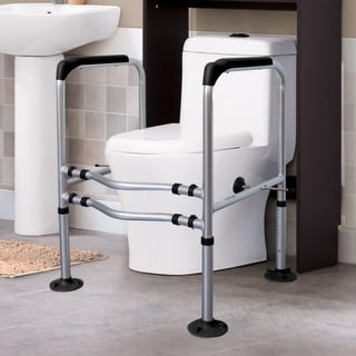 Adjustable Toilet Safety Rail with Anti-Slip Handles for Elderly - Bed ...