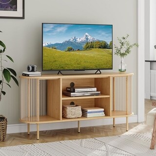 Boho Natural Rope Woven 54'' Wide TV Stand - N/A - Bed Bath & Beyond ...