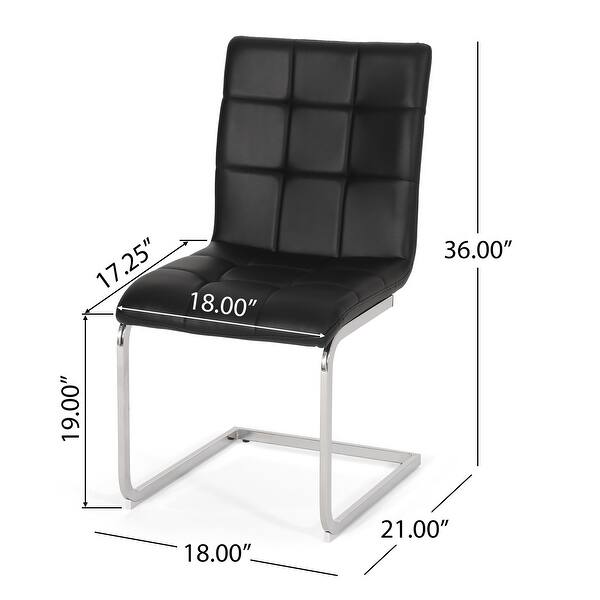 Vess Modern Faux Leather Waffle Stitch Dining Chairs (Set of 2) by ...