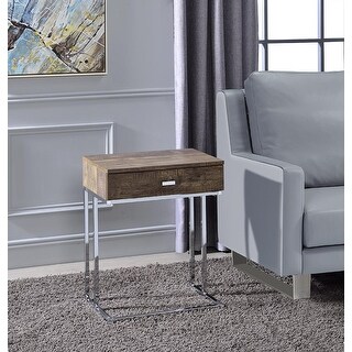 Brown Color Accent Table Wood Veneers & Metal - Bed Bath & Beyond ...