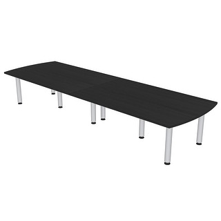 10 Person Arc Rectangle Conference Table with Power Modules Post Legs ...