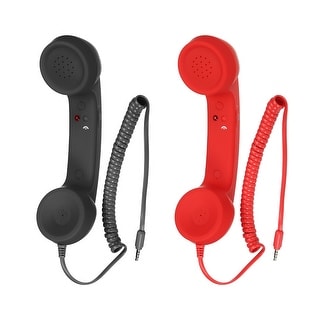 2 Pack 3.5mm Retro Telephone Handset Telephone Receiver Black, Red ...