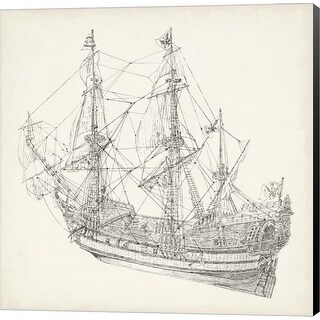 Richard Foust 'Antique Ship Sketch I' Canvas Art - Bed Bath & Beyond ...