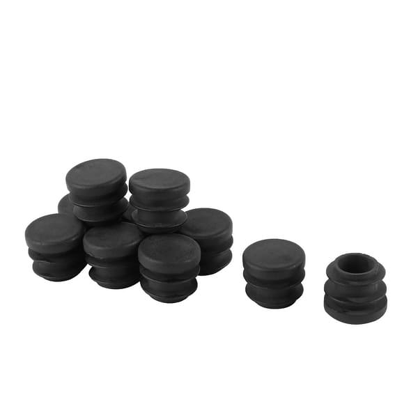 Black 16mm Dia Round Blanking End Cap Tubing Pipe Insert 10 Pcs - 0.6 ...